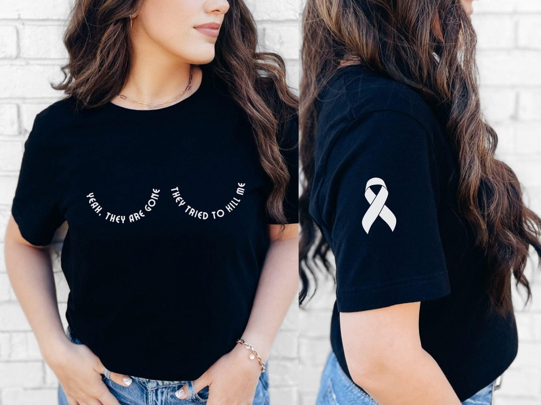 Mastectomy Shirt, Breast Cancer Awareness Ribbon Sleeve, Mastectomy ...