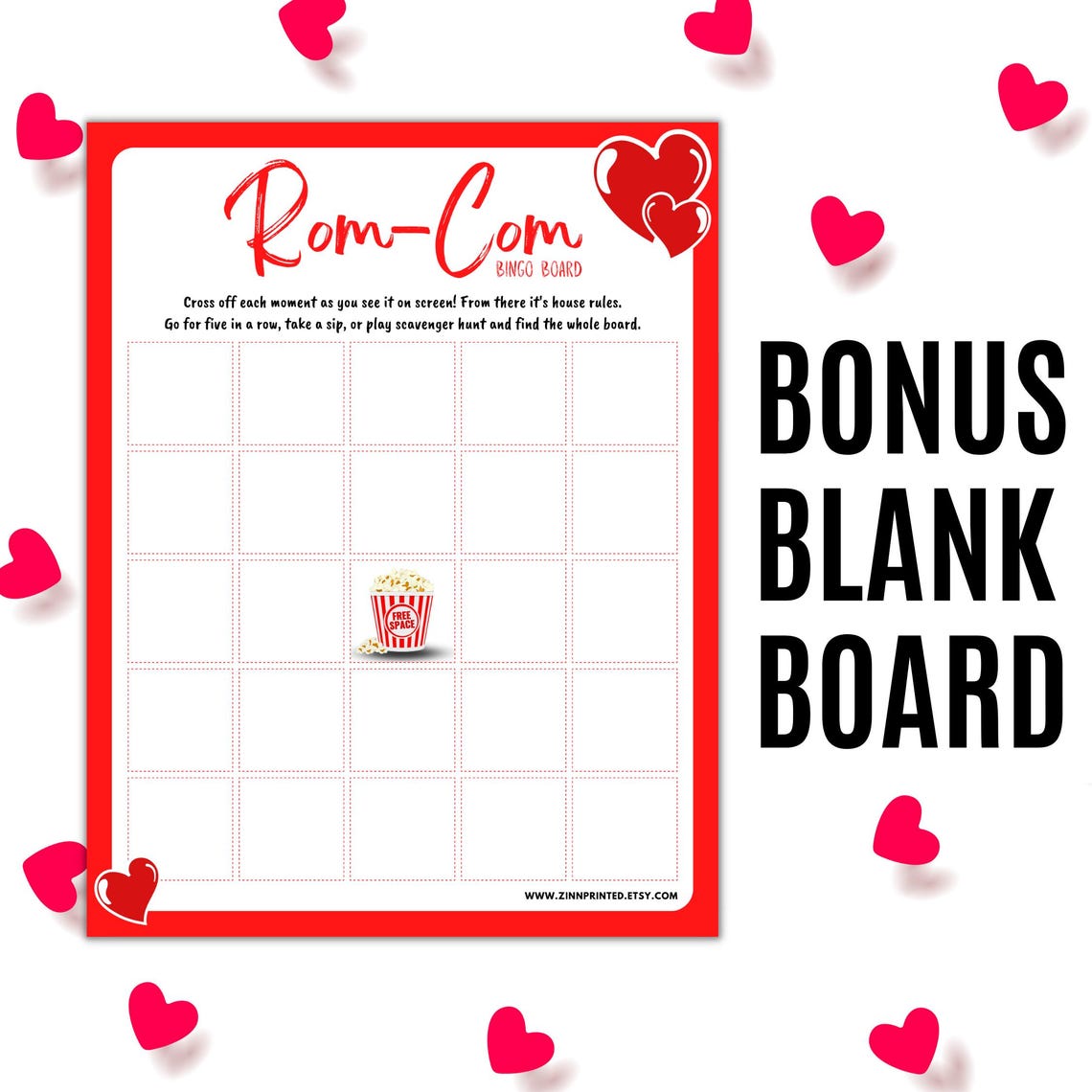 Rom Com Movie Bingo: Printable Drinking Game (digital Download) - Etsy