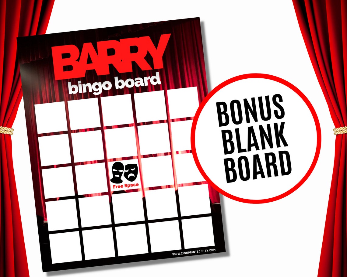 BARRY Bingo Board | Printable TV Show Drinking Game | Play While You ...