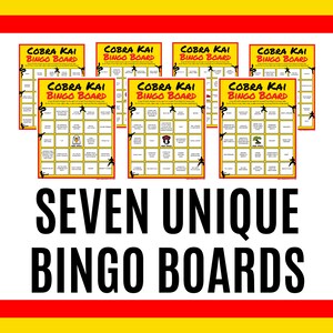 Cobra Kai Watch and Play TV Show Bingo Board - Etsy