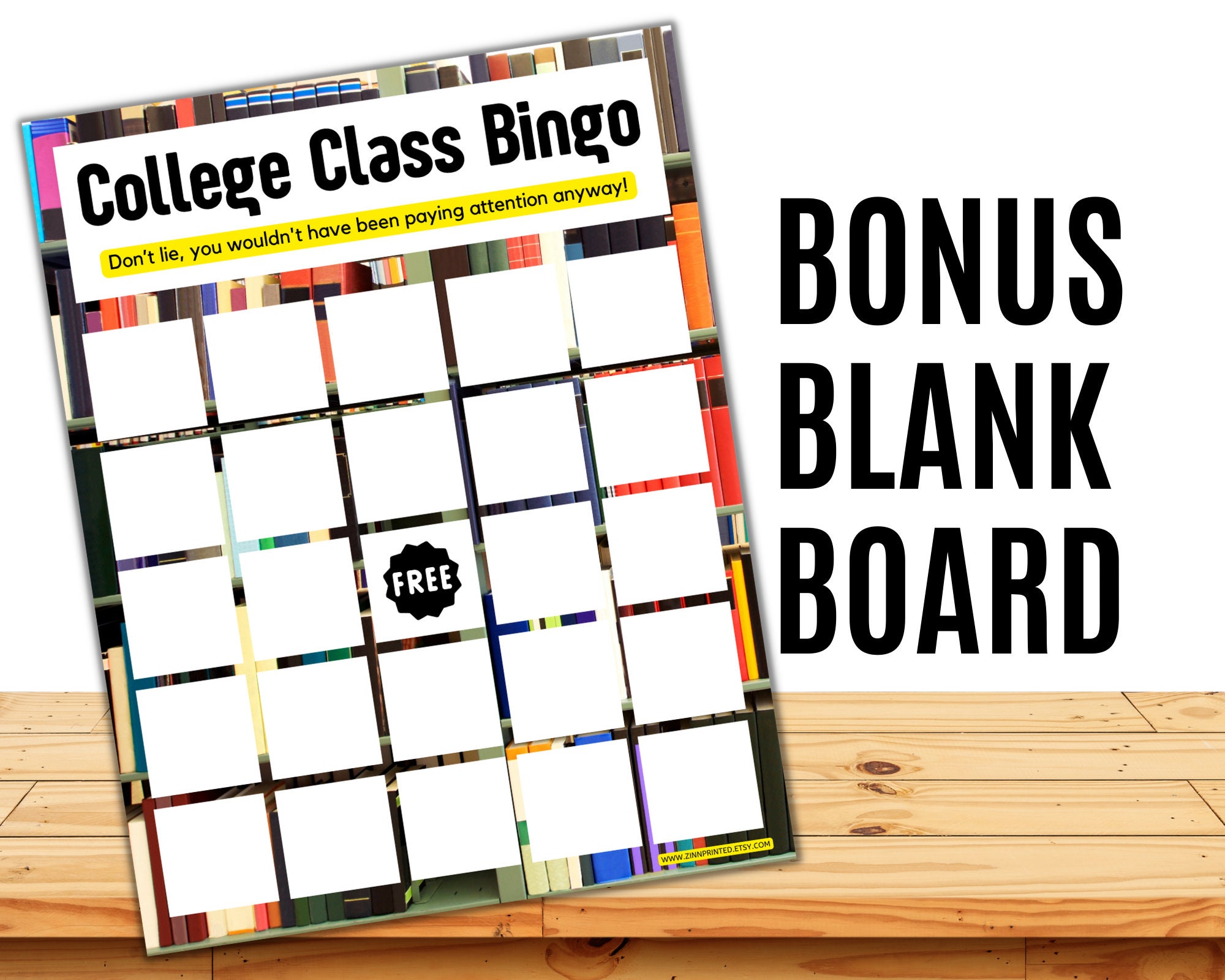 College Class Bingo Board | Printable Games | Zoom Learning Games ...
