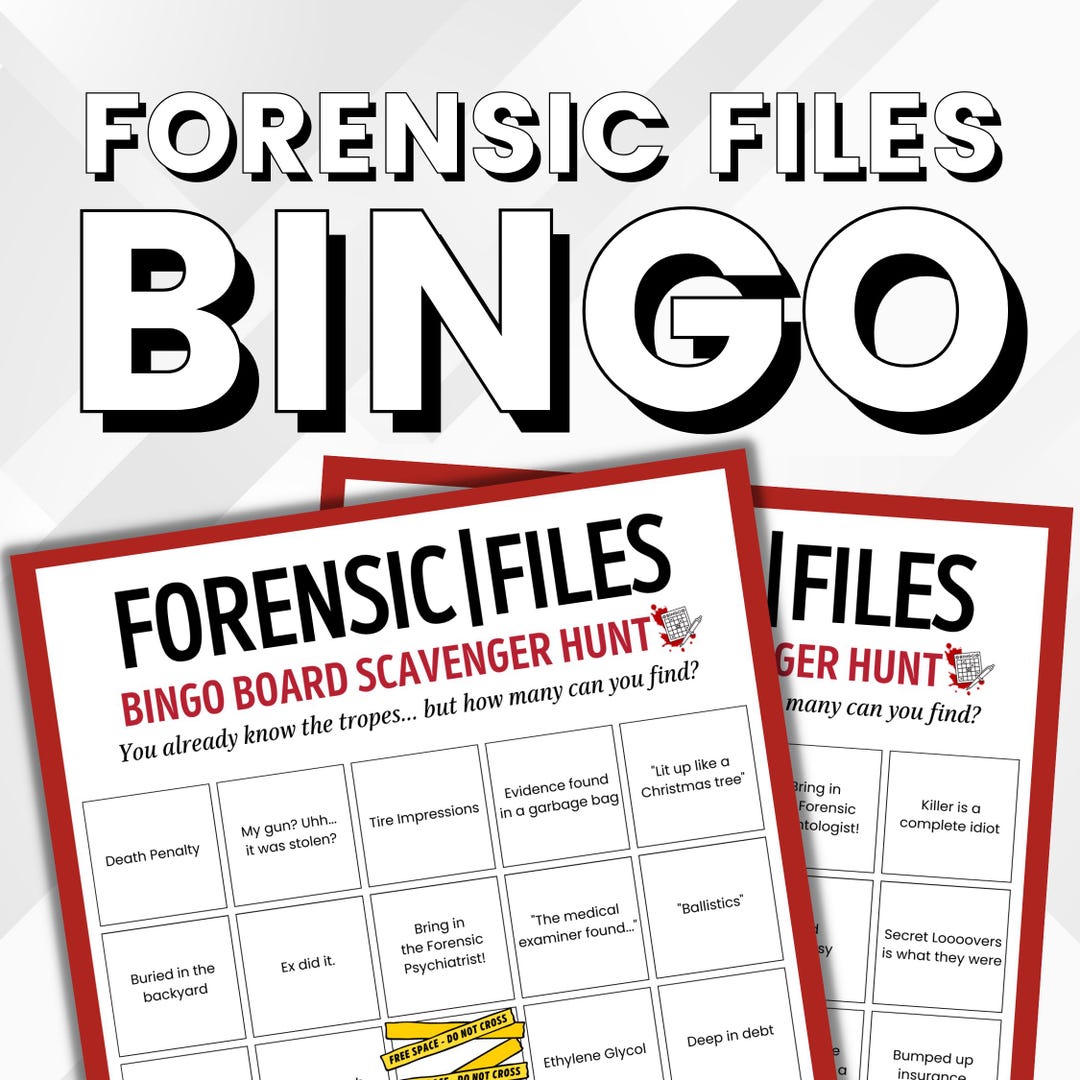 Forensic Files Bingo Board: True Crime Drinking Game (digital Download ...