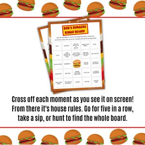 Bob's Burgers Bingo Drinking Game: Printable Fan Gift (digital Download ...
