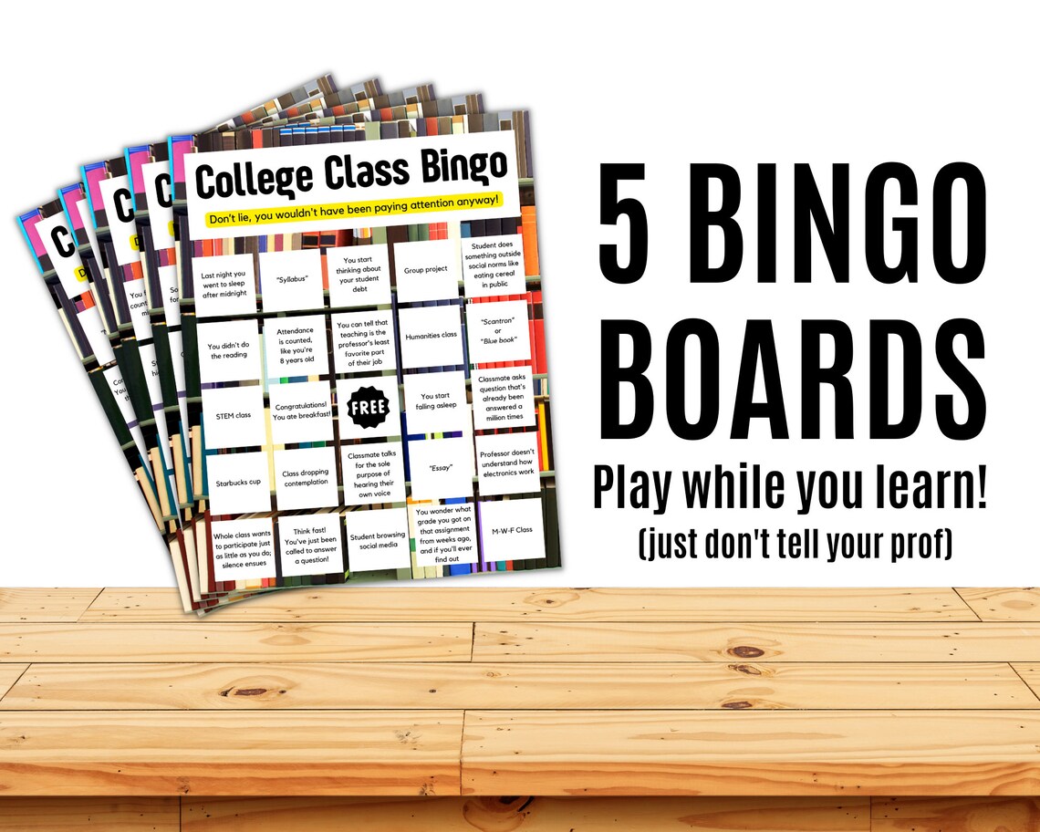 College Class Bingo Board | Printable Games | Zoom Learning Games ...