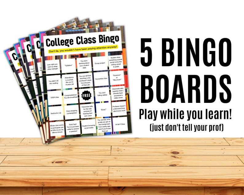 College Class Bingo Board | Printable Games | Zoom Learning Games ...