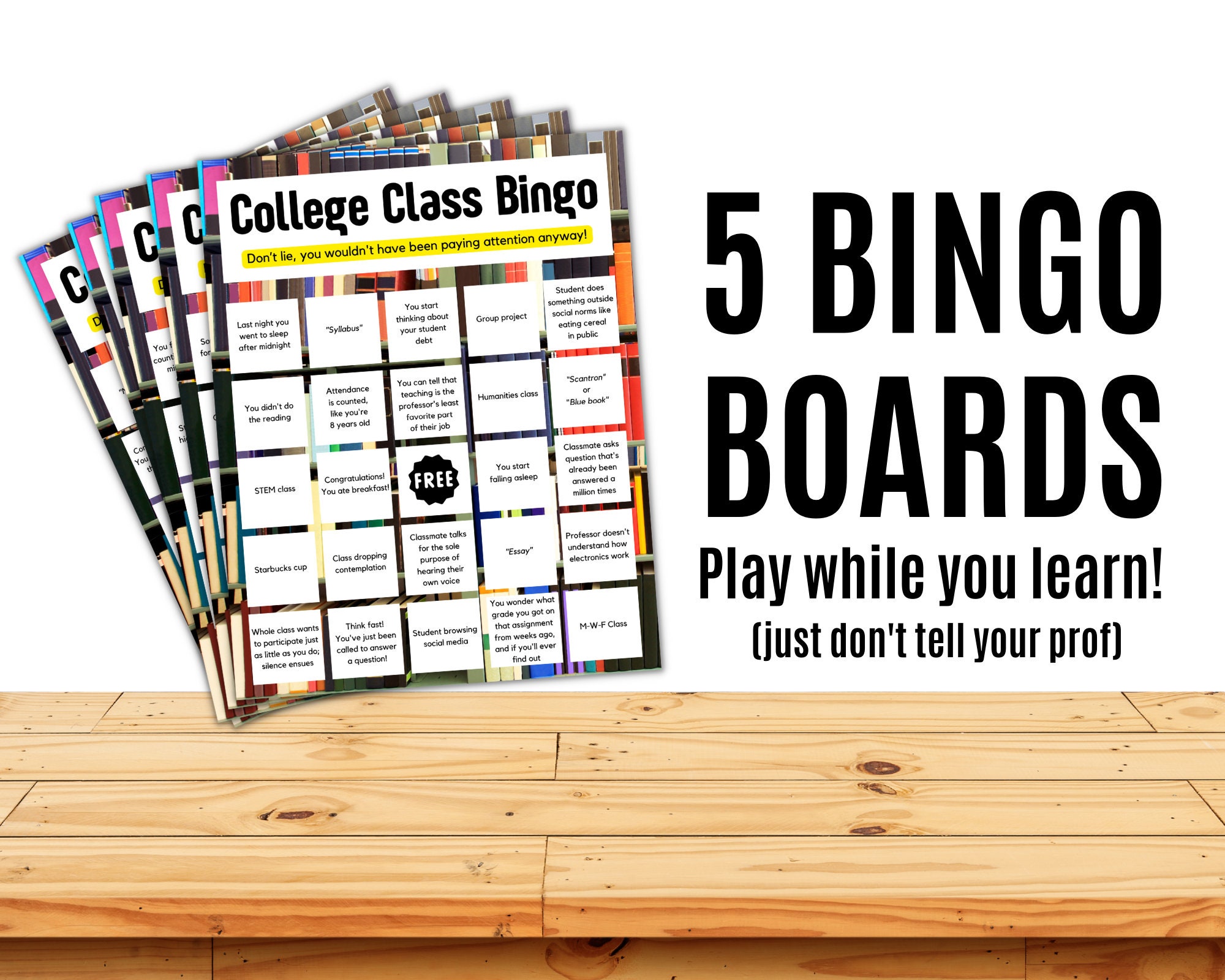 College Class Bingo Board | Printable Games | Zoom Learning Games ...