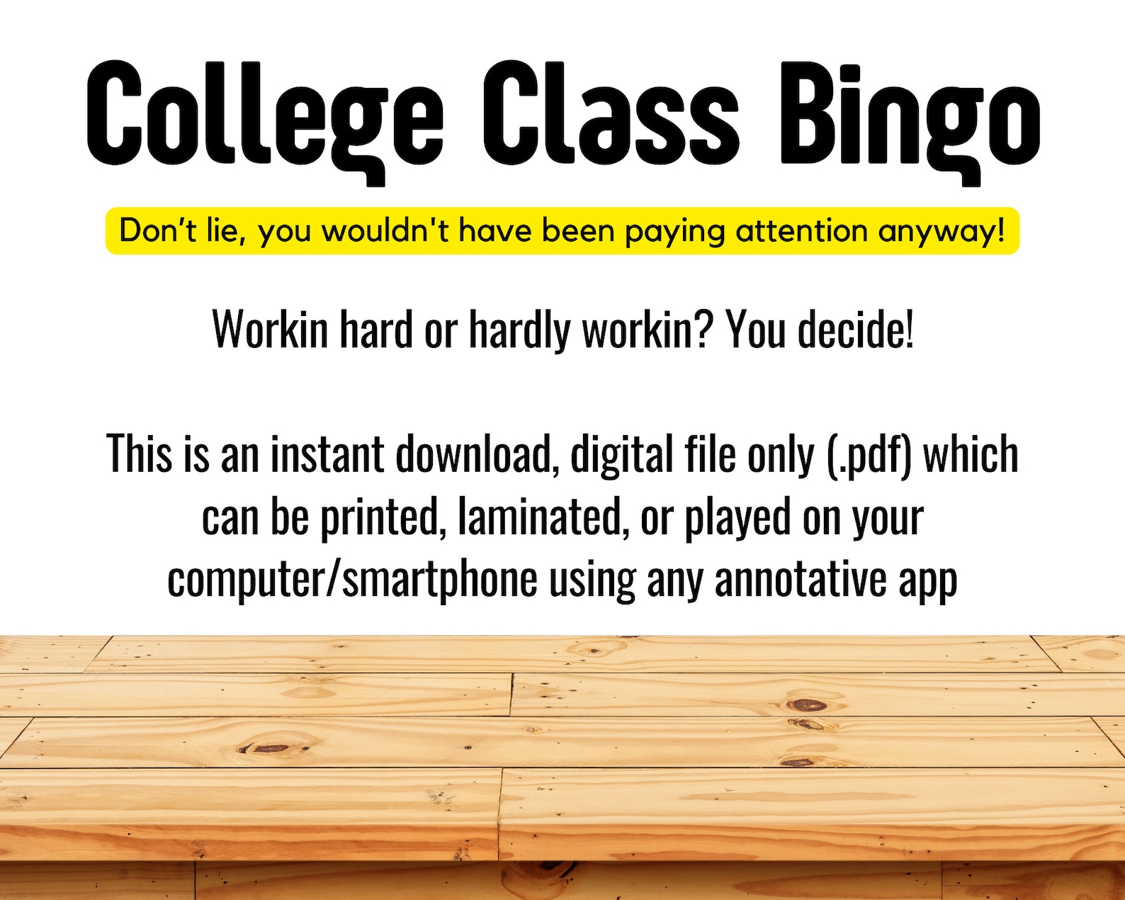 College Class Bingo Board | Printable Games | Zoom Learning Games ...