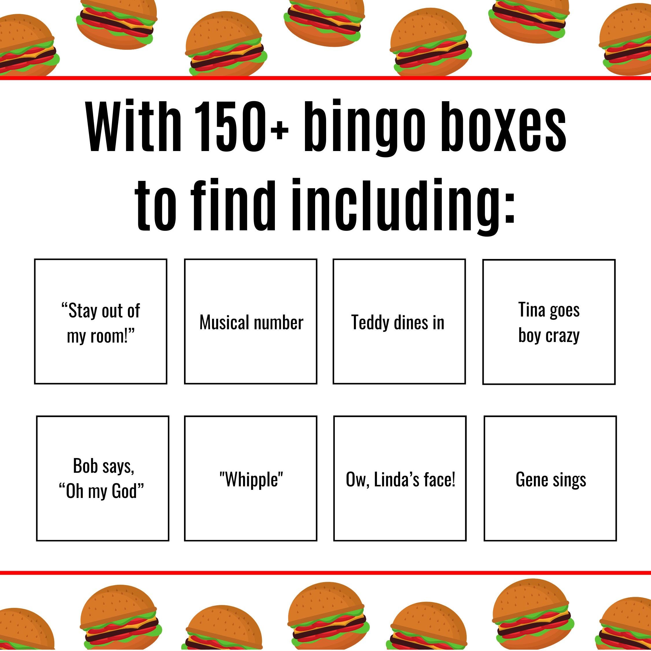 Bob's Burgers Bingo Drinking Game: Printable Fan Gift (digital Download ...