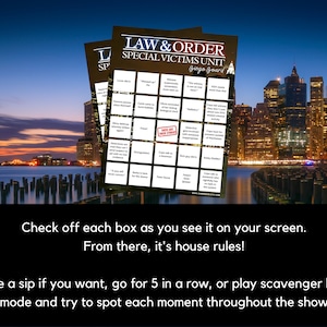 Law & Order SVU Bingo Game: TV Show Drinking Game (digital Download) - Etsy
