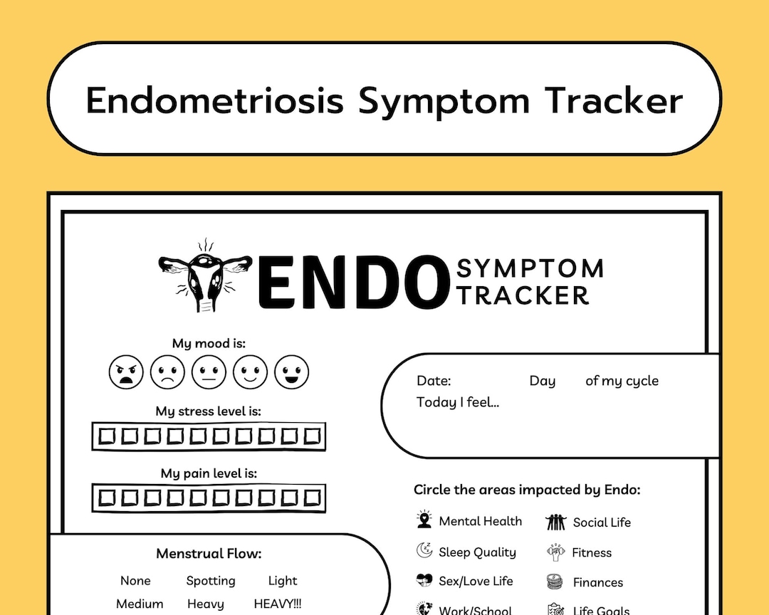 Endometriosis Symptom Tracker | Chronic Illness Diary | Printable ...
