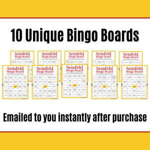 Seinfeld Bingo Board | Printable Drinking Game | Seinfeld Game for Fans ...