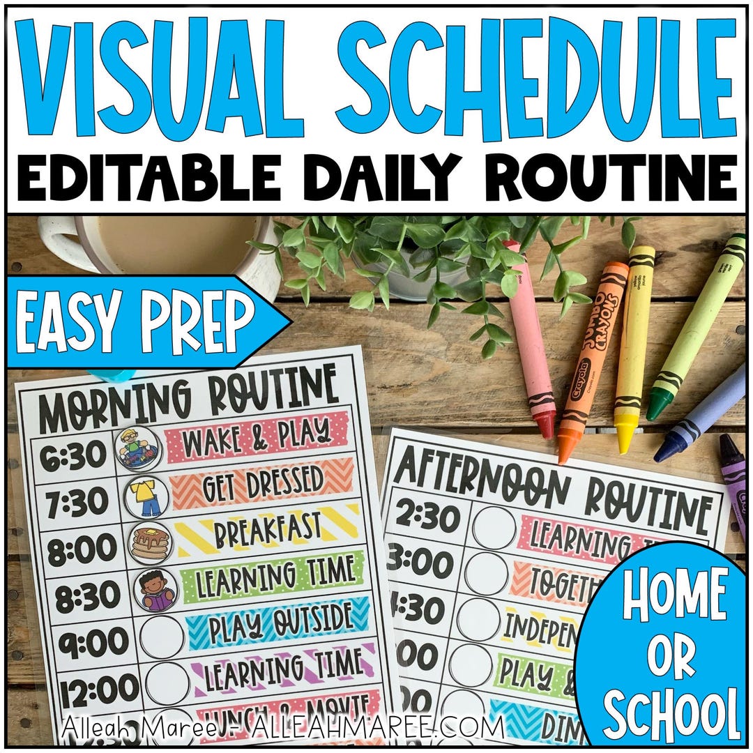 Editable Summer Schedule - Visual Daily Routine Charts - Printable ...