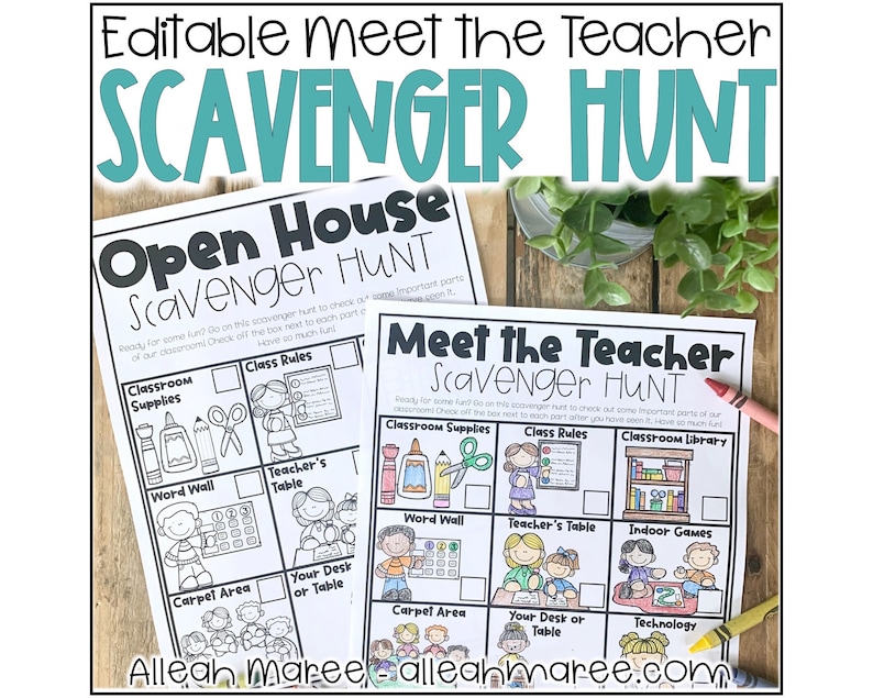 Meet the Teacher Night and Open House Scavenger Hunt - Editable - Etsy