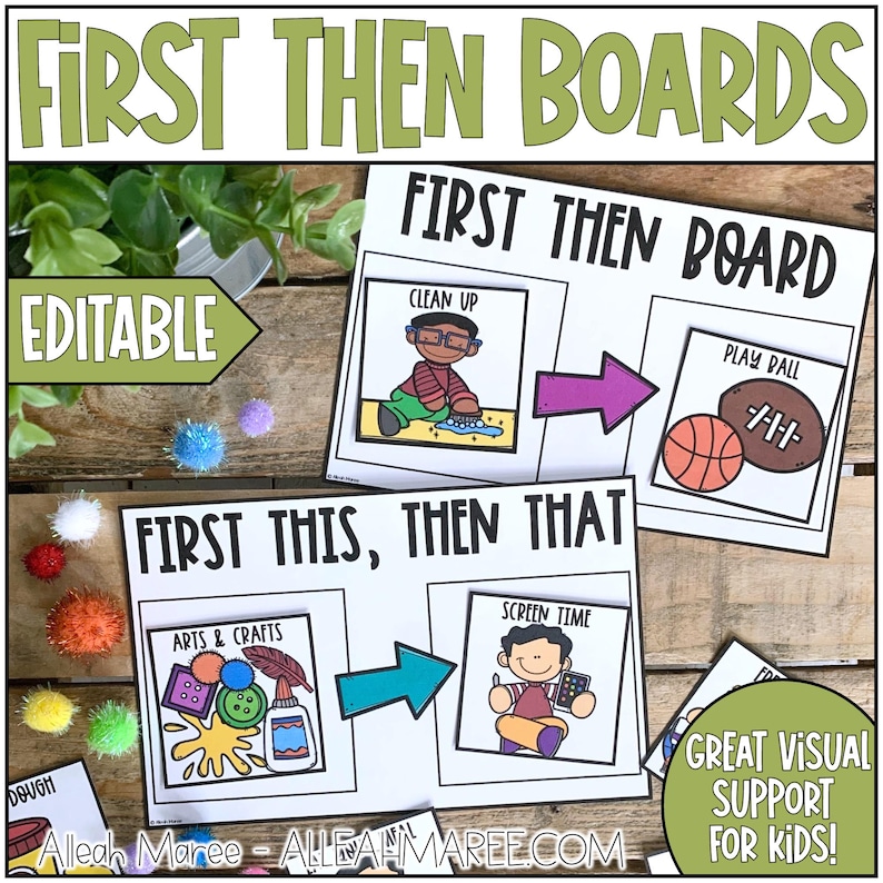 First Then Choice Boards - Editable - Etsy