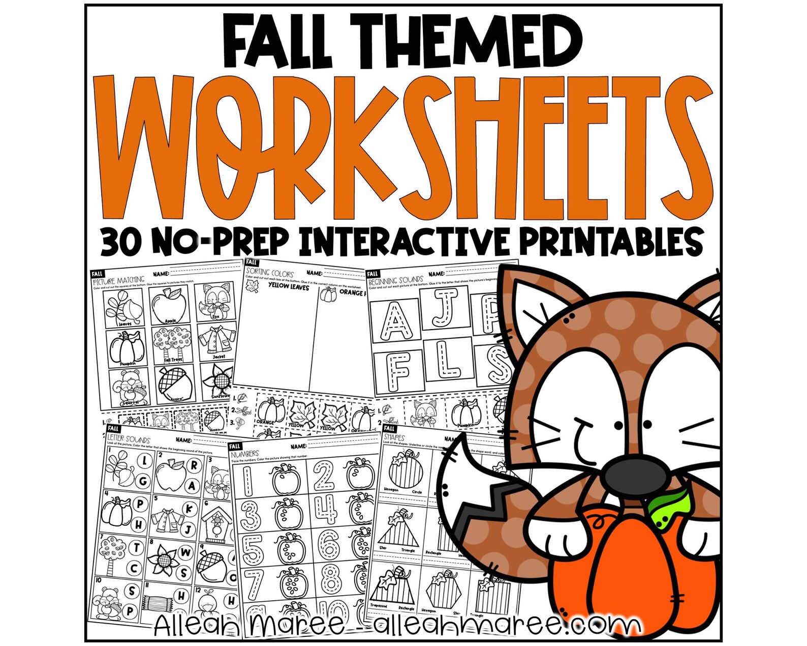 Fall Printables NO PREP Math & Literacy Activities - Etsy