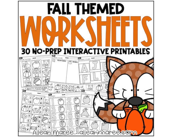 Fall Printables NO PREP Math & Literacy Activities - Etsy