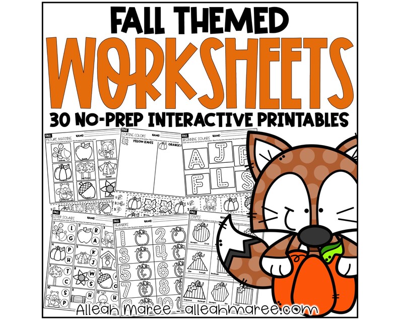 Fall Printables - NO PREP Math & Literacy Activities - Etsy