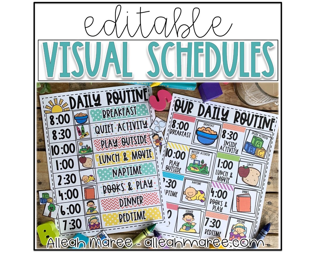 Visual Schedule & Daily Routine - EDITABLE for Classroom or Home - Etsy