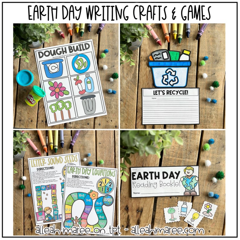 Earth Day NO PREP Literacy and Math Worksheets and Printable Activities ...