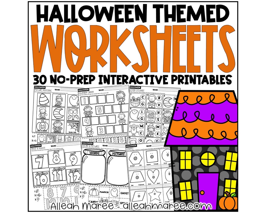 Halloween Printables - NO PREP Math & Literacy - Etsy
