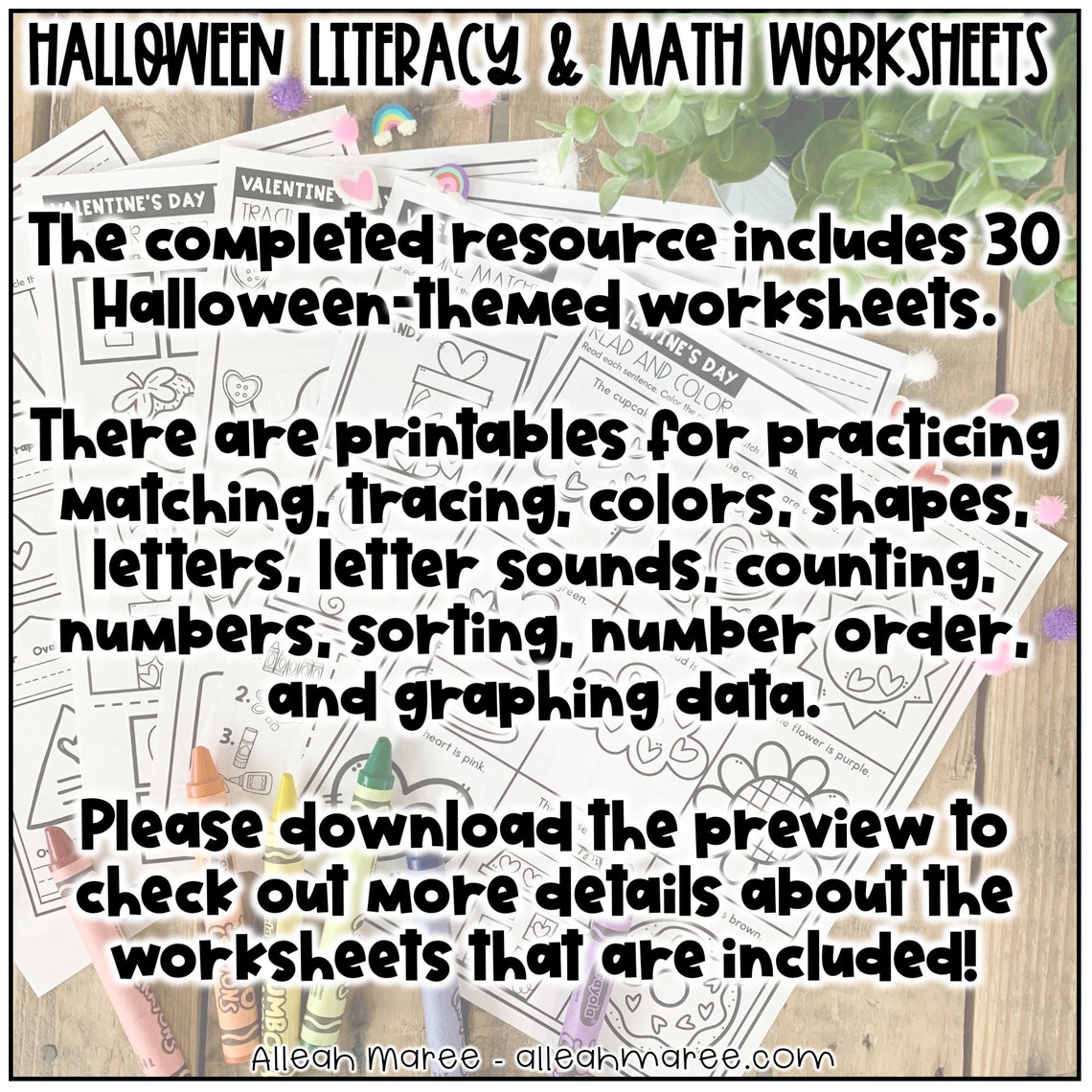 Halloween Printables NO PREP Math & Literacy - Etsy