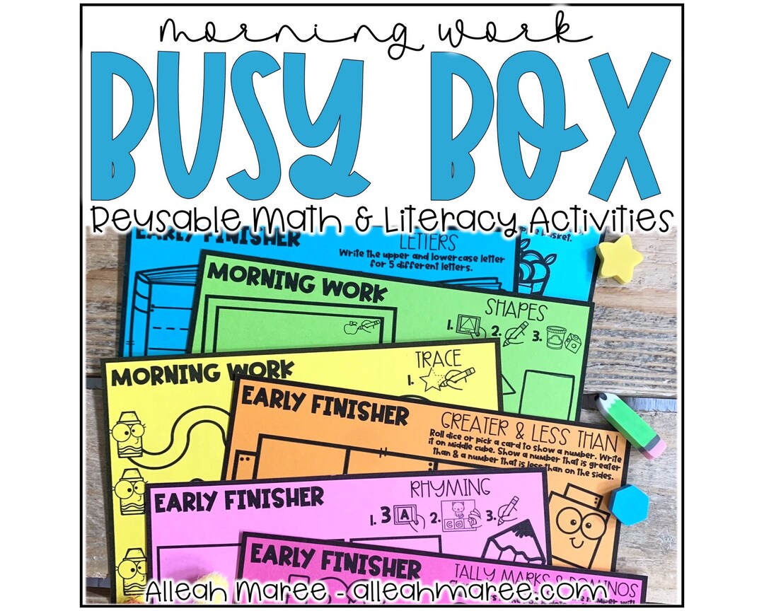 Morning Work Task Cards Centers - Independent Work Early Finisher Busy ...
