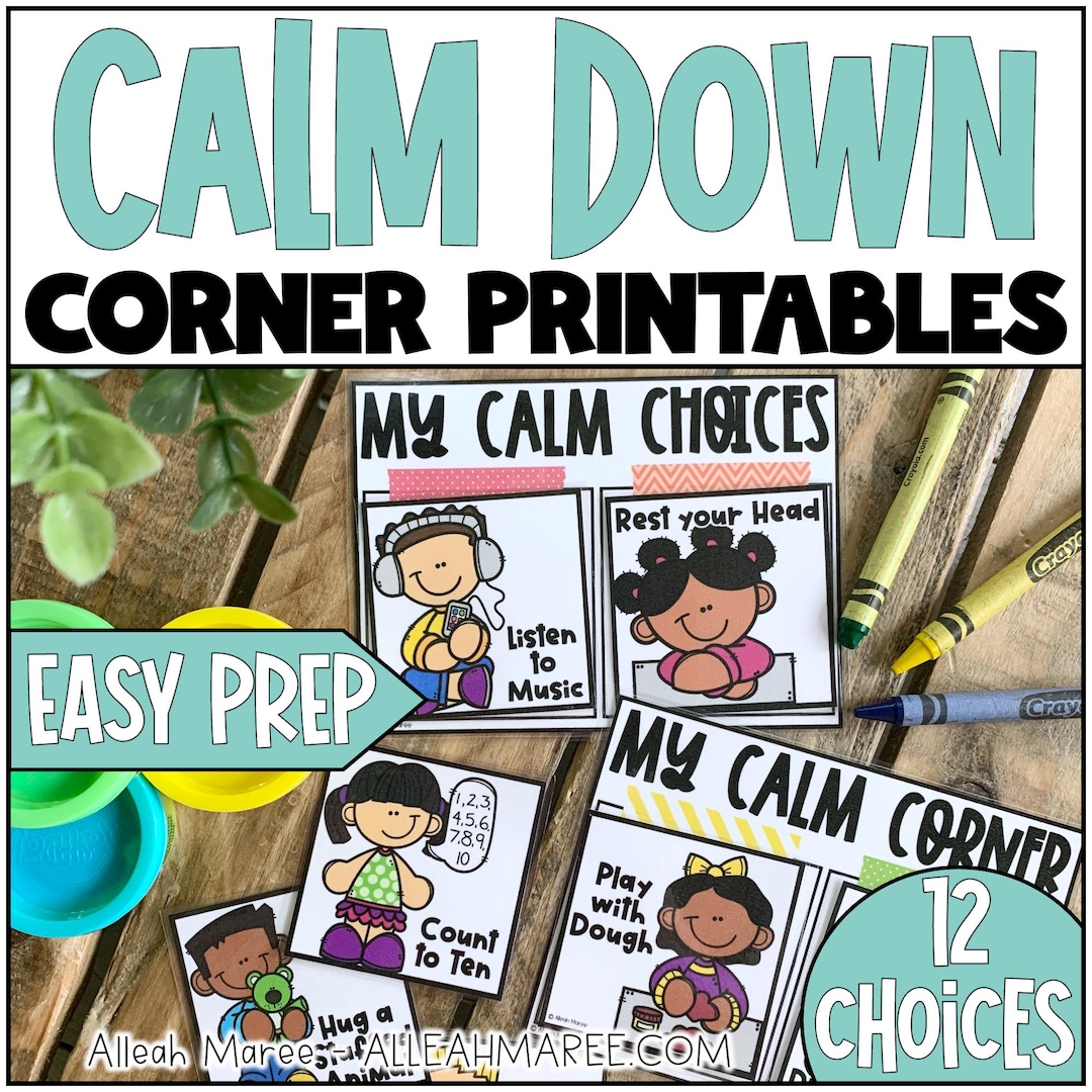 Calm Down Choice Boards and Calming Strategies Cards - Etsy