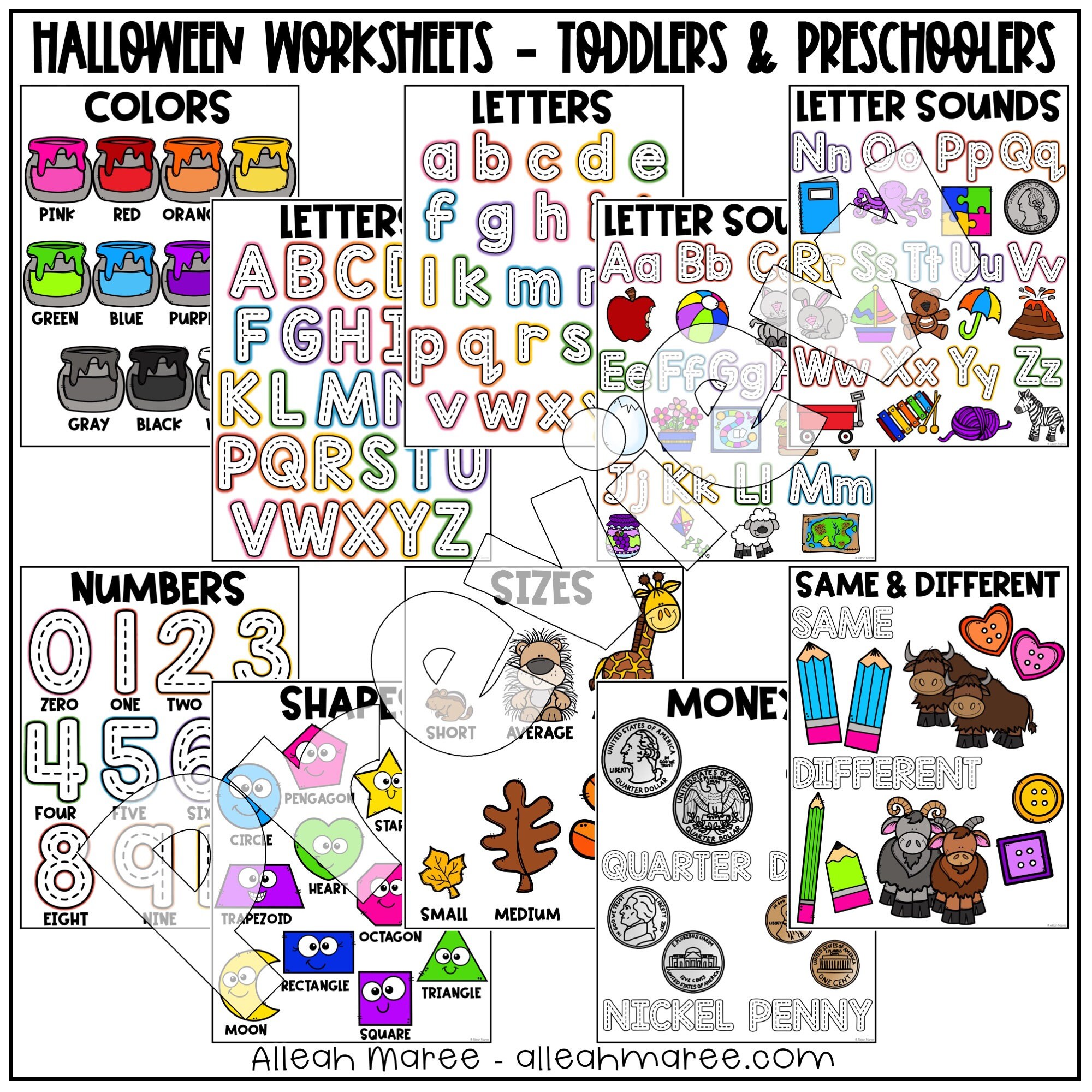 Halloween Worksheets NO PREP Printables - Preschoolers & Toddlers - Etsy