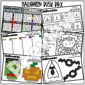 Halloween Task Card Centers - Math and Literacy Busy Box - Etsy