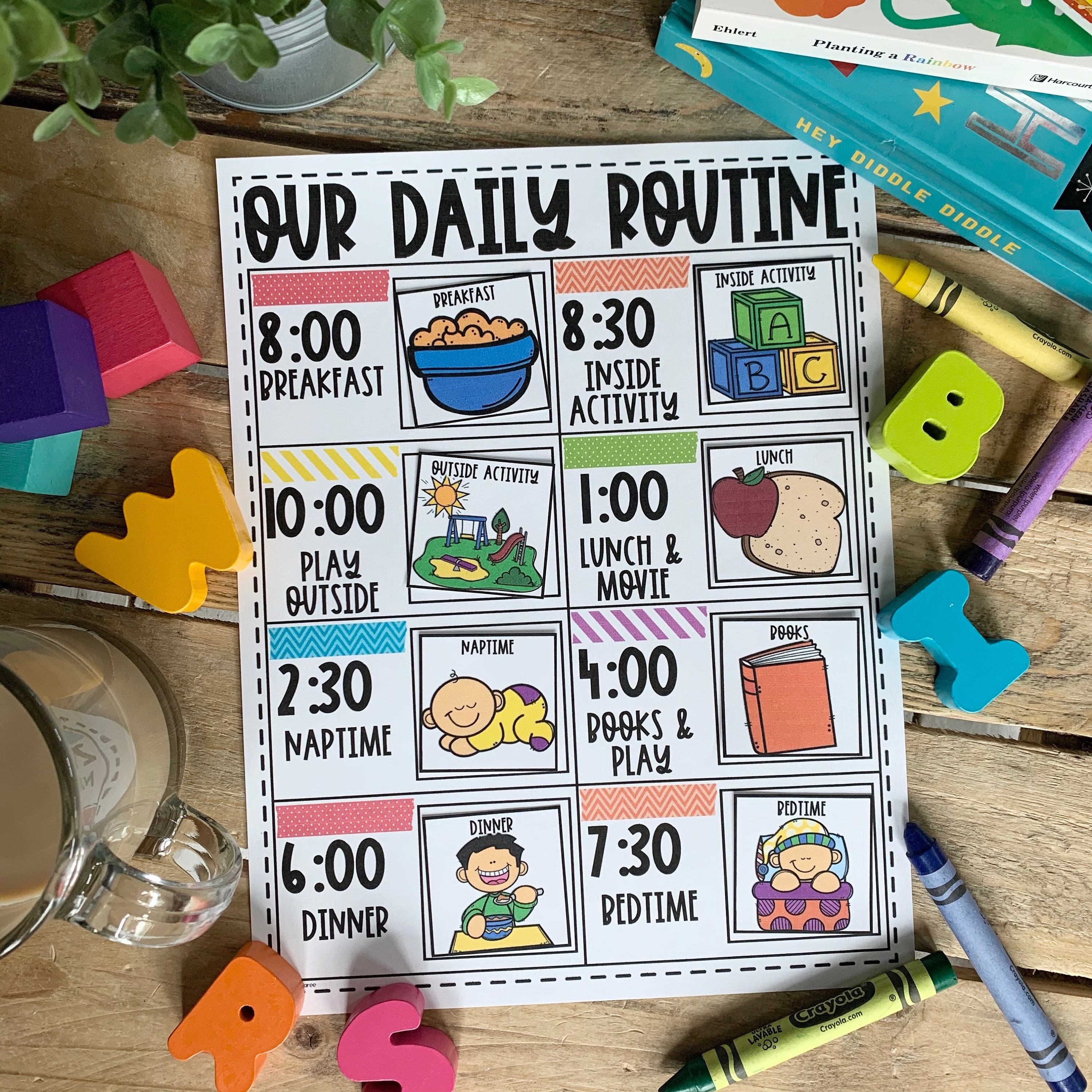Visual Schedule & Daily Routine - EDITABLE for Classroom or Home - Etsy