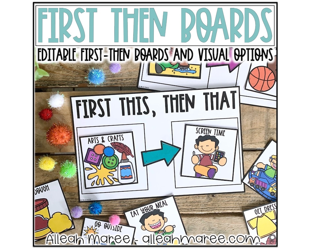 First Then Choice Boards - Editable - Etsy