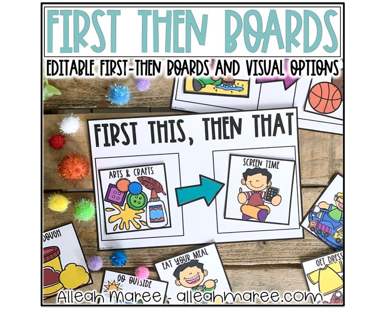 First Then Choice Boards - Editable - Etsy