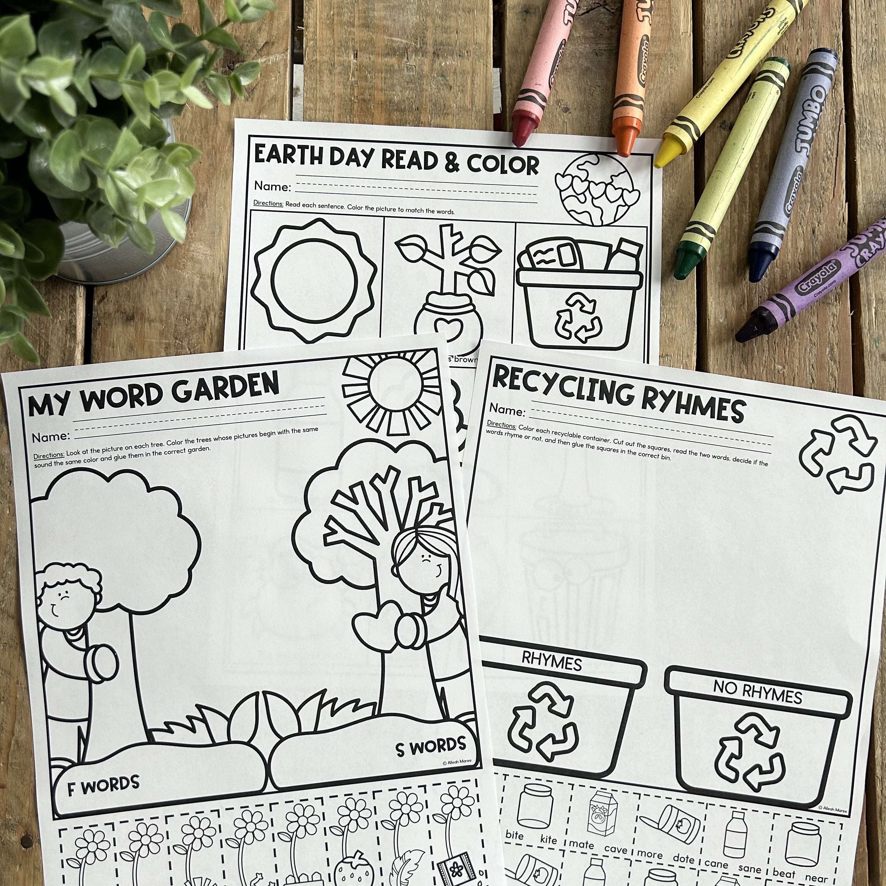 Earth Day NO PREP Literacy and Math Worksheets and Printable Activities ...