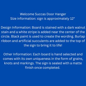 Welcome Succas Door Hanger | Succulent Door Hanger | Succulent Signs ...