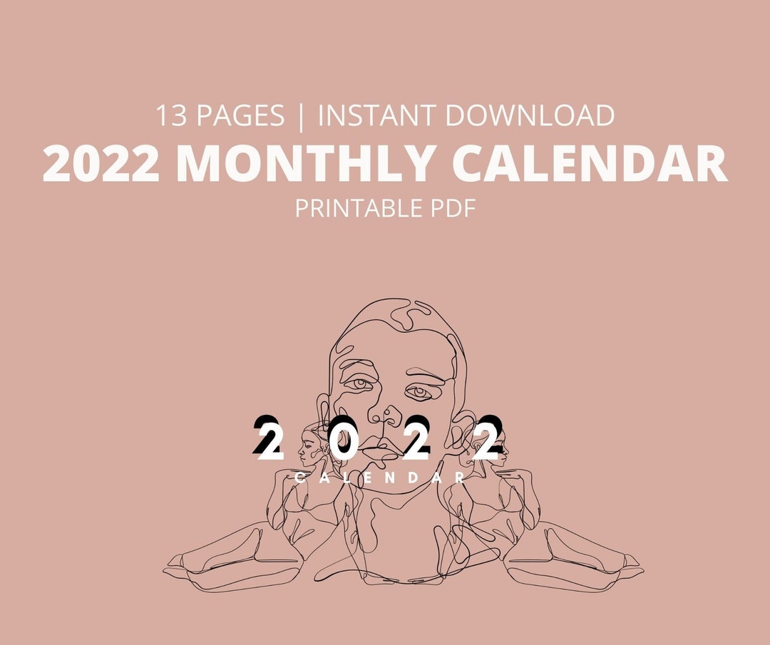 I AM WOMAN 2022 A4 Printable Monthly Calendar Landscape, Printable ...
