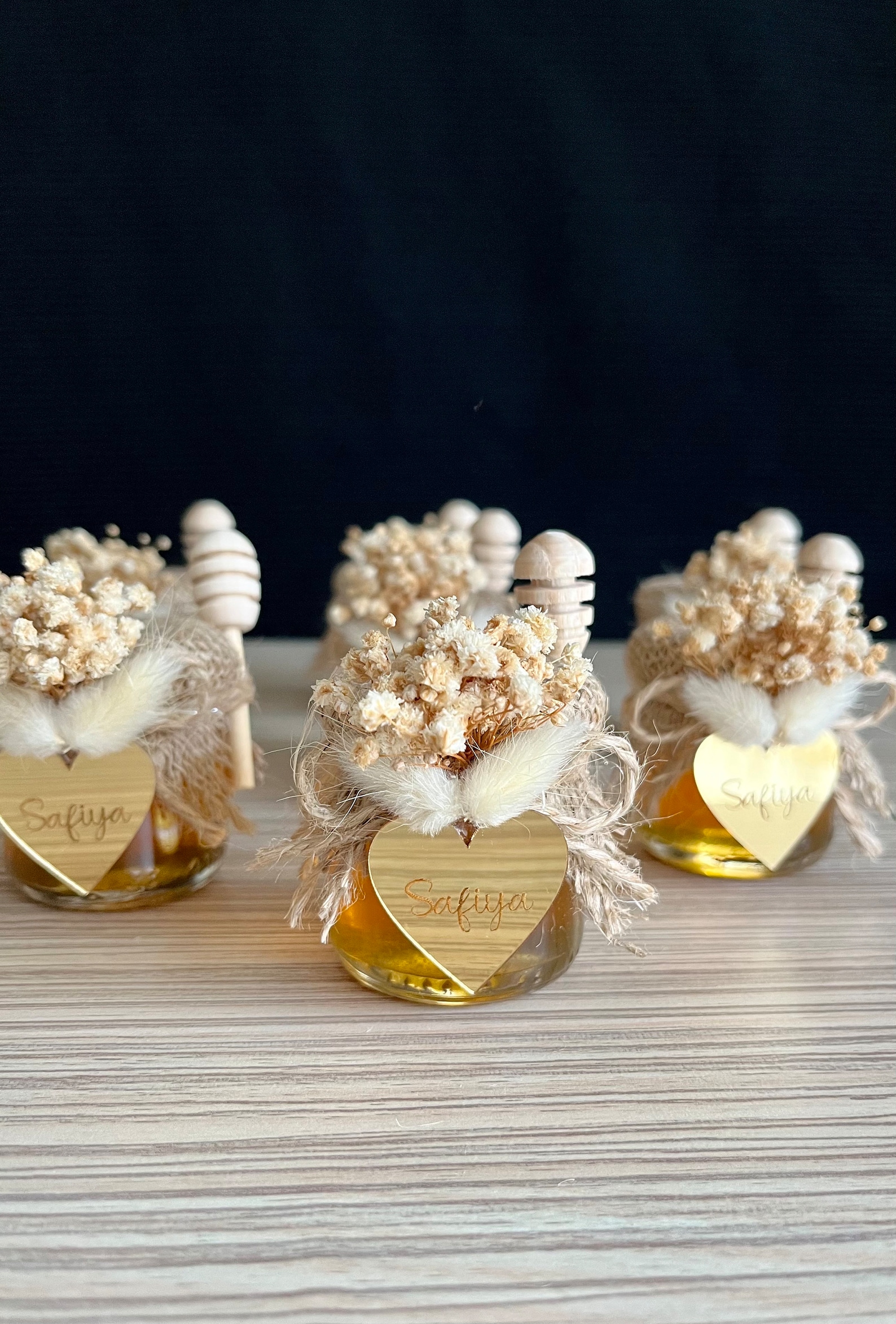 Personalized Honey Jar Favors, Wooden Spoon, Burlap Decor - Etsy