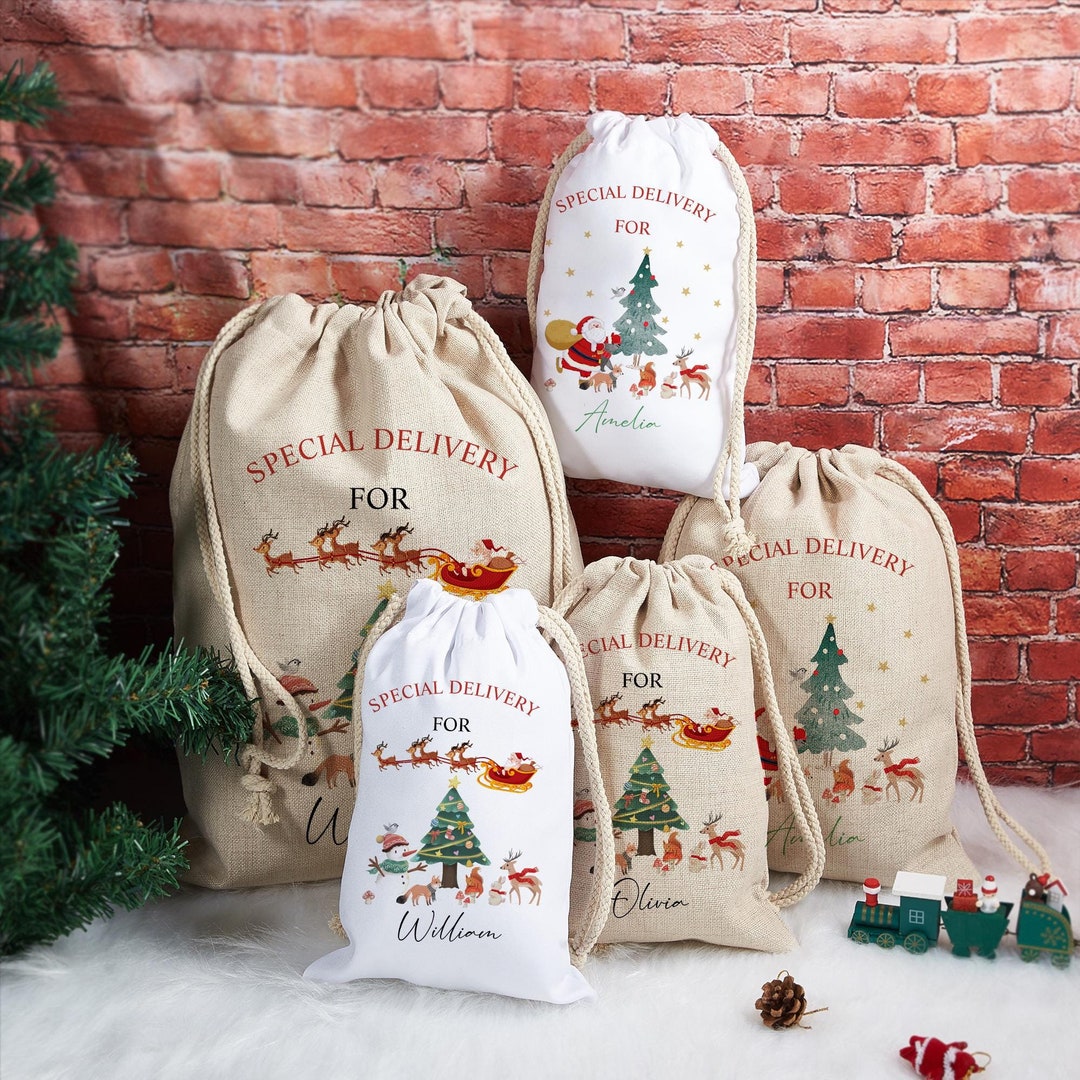Custom Large Santa Sack Bags,christmas Santa Gift Bag,christmas Eve Box ...