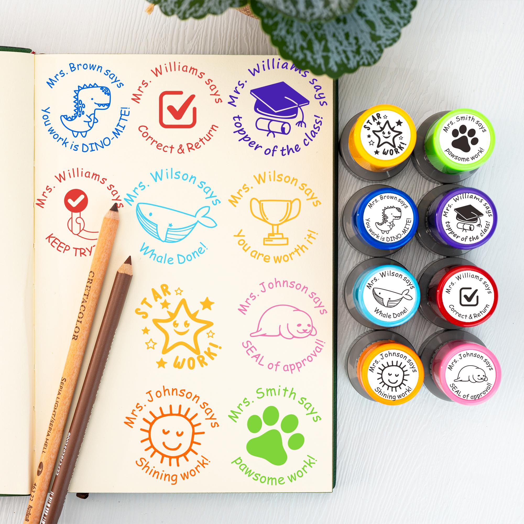 Teacher Classroom Stamp,custom Teacher Stamp,comments & Encouragement ...