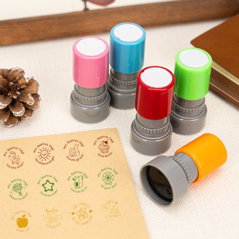 Teacher Stamp Self-inking,teacher Comment Stamps,teacher Refillable ...