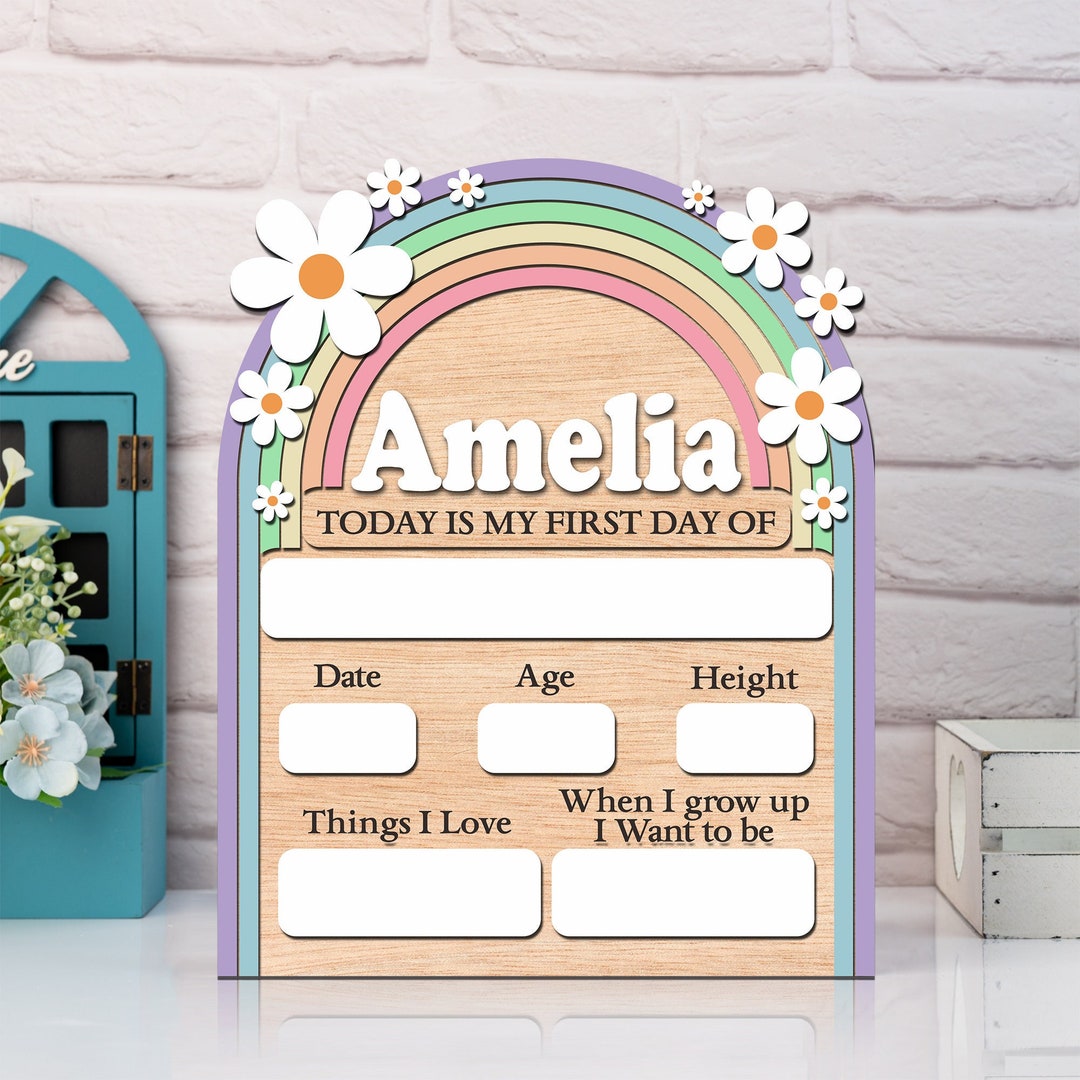 First Day of School Sign,back to School Sign,personalized School Sign ...