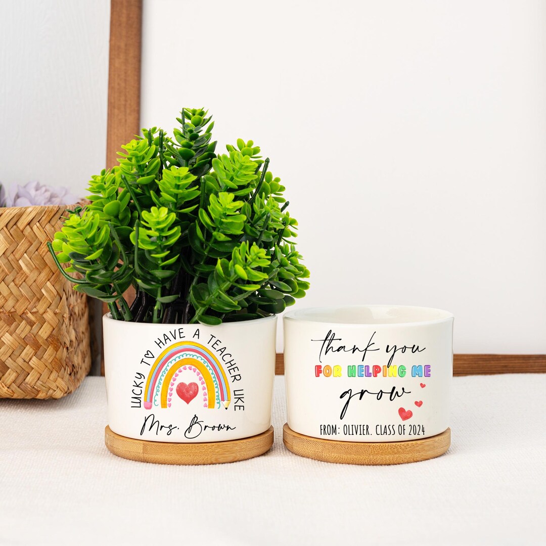 Personalized Thank You Teacher Plant Pot,teacher Appreciation Plant Pot ...