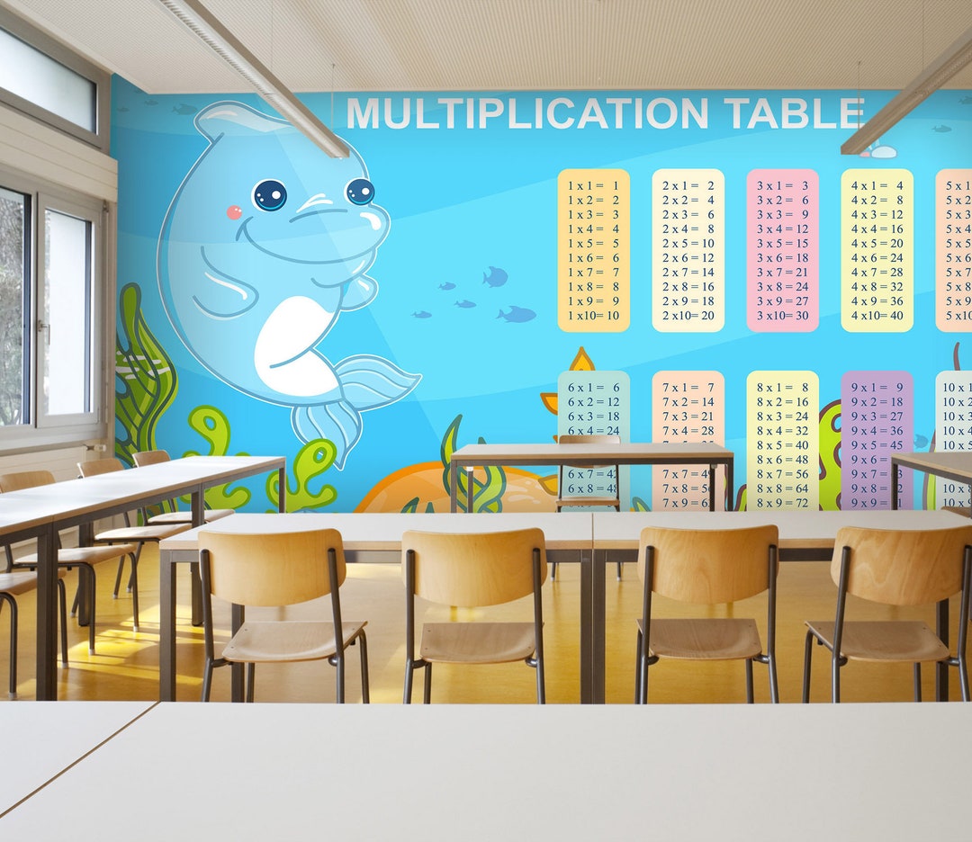 3D Dolphin Animal Multiplication Table L1611 Commercial Removable ...