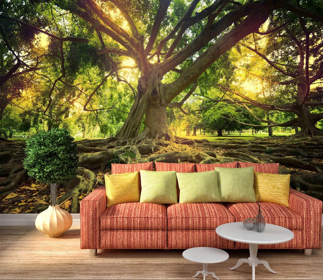 3D Ancient Big Tree Memory L16073 Removable Wallpaper Self Adhesive ...