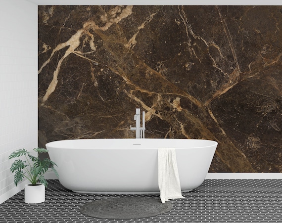 Brown Marble Tile Bathroom