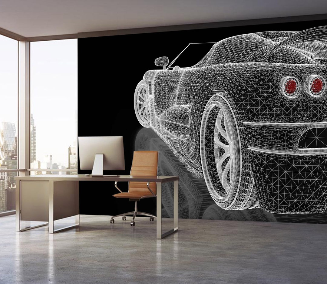 3D Super Car Structure Transport L637 Removable Wallpaper Self Adhesive ...