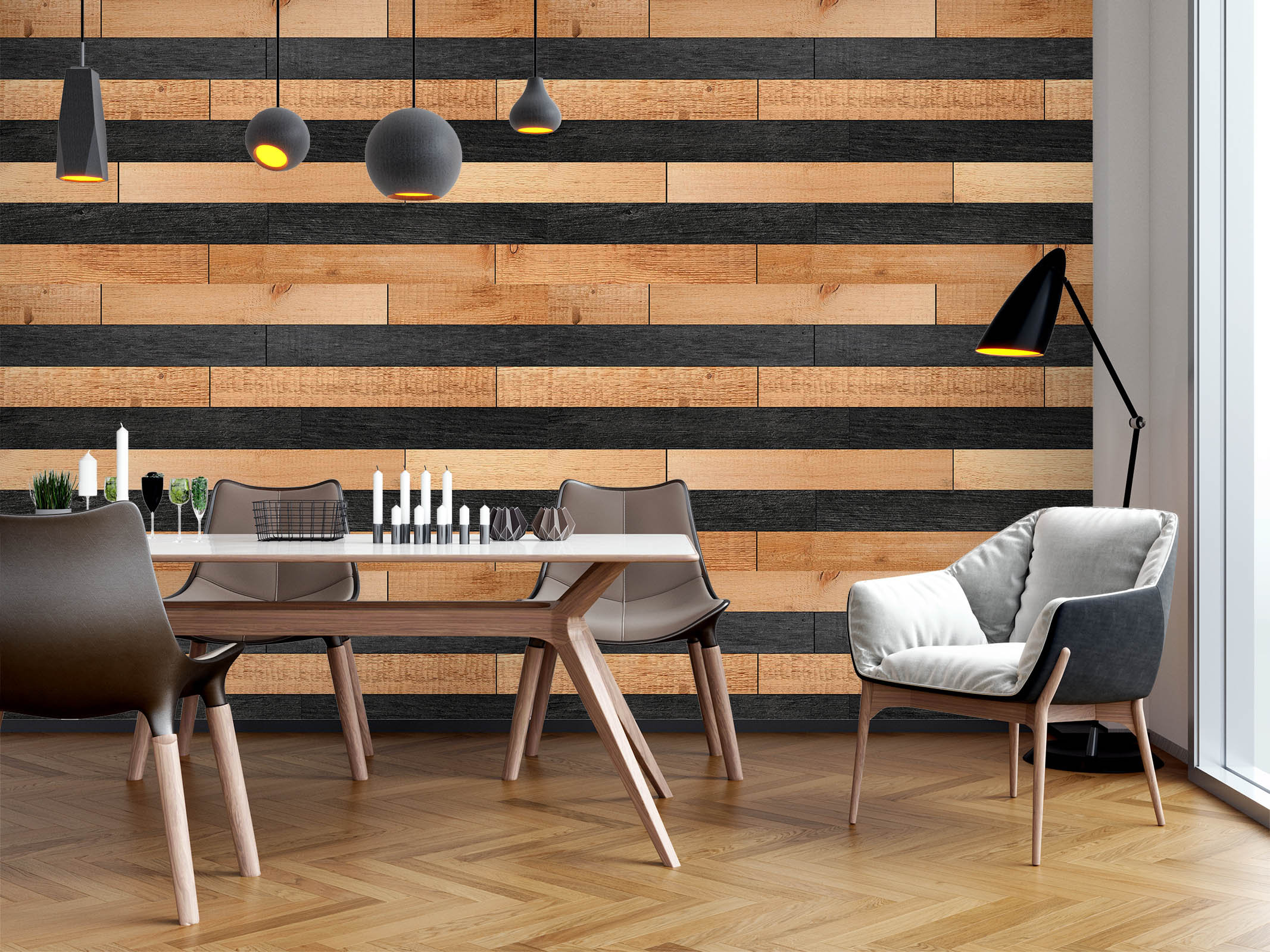 3D Black Wood Design L8470 Removable Wallpaper Self Adhesive | Etsy