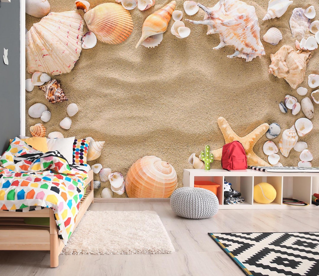 3D Beach Funny Conch L7983 Removable Wallpaper Self Adhesive Wallpaper ...