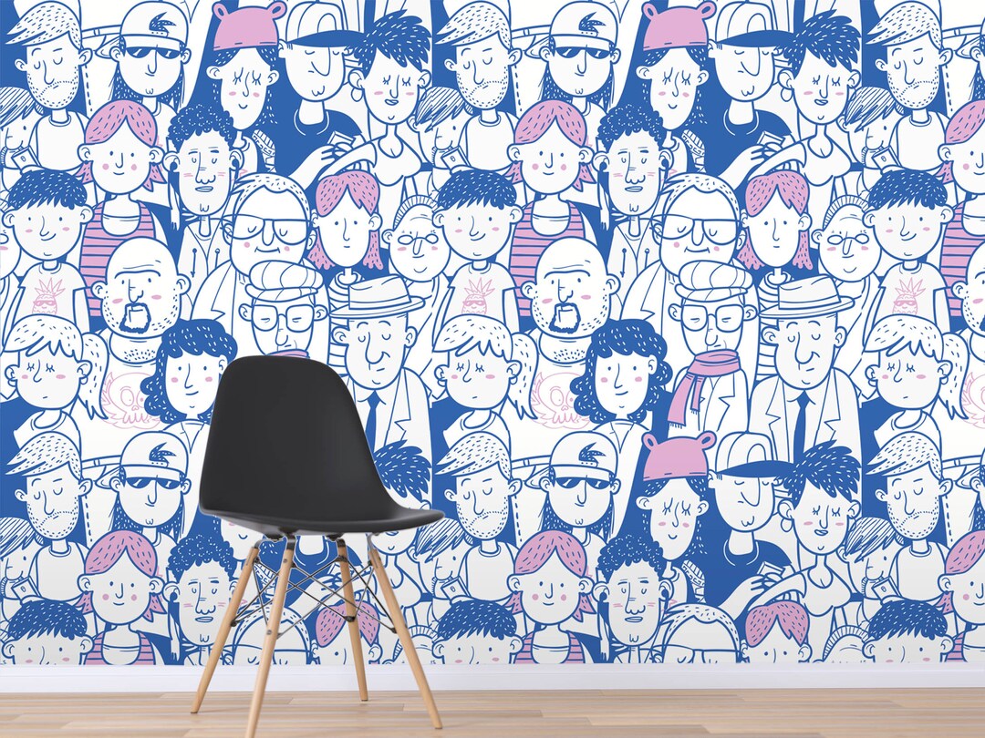 3D Funny People Drawing L11942 Removable Wallpaper Self Adhesive ...