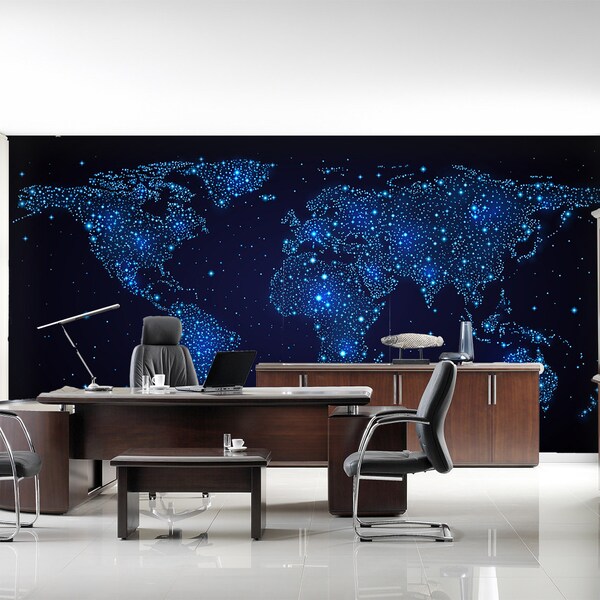 Large World Map Mural - Etsy