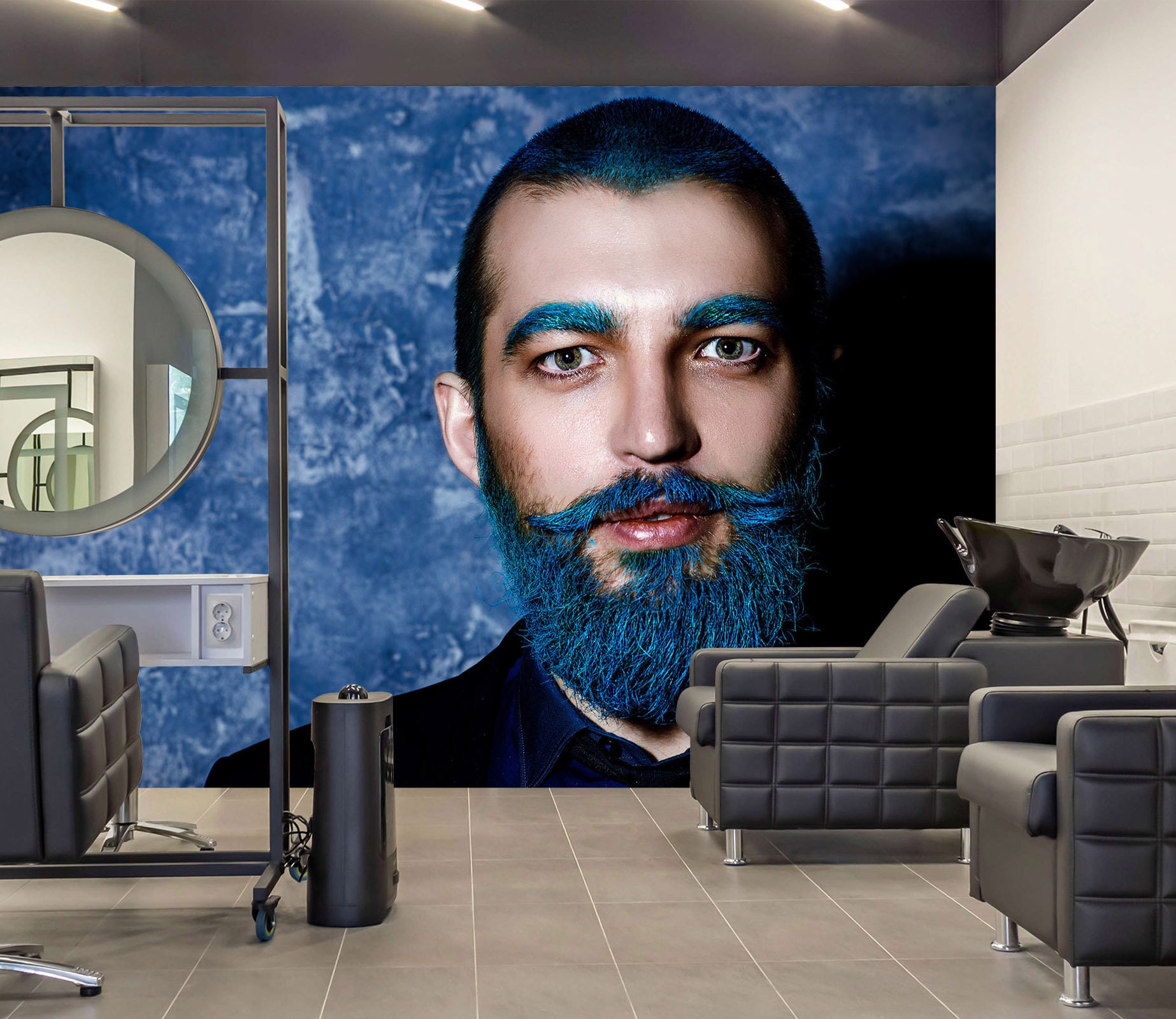 Blue Mustache Wallpaper